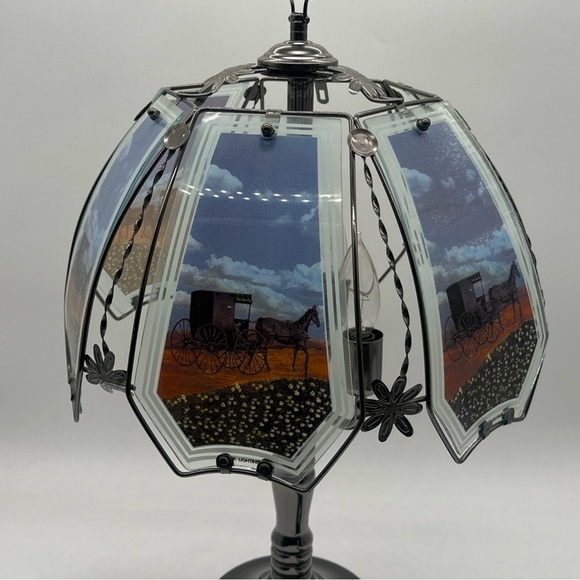 OK lighting | Accents | Vintage Ok Lighting Horse Lamp Glass Panel 3 ...